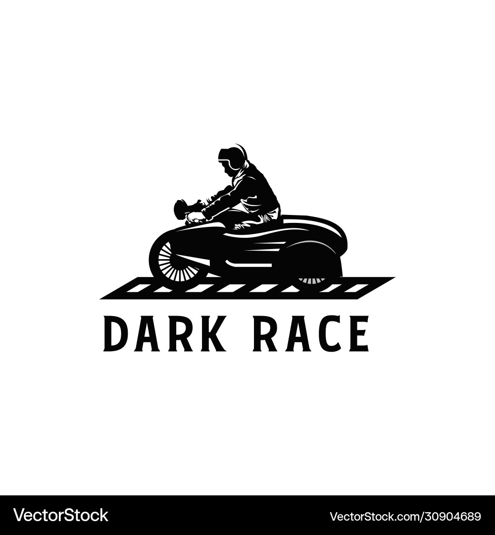Dark race motor club logo Royalty Free Vector Image