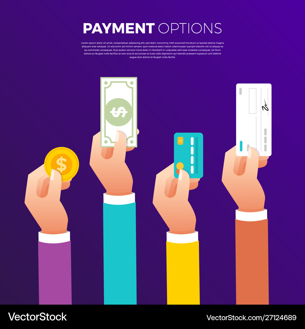 Flat design concept payment method Royalty Free Vector Image