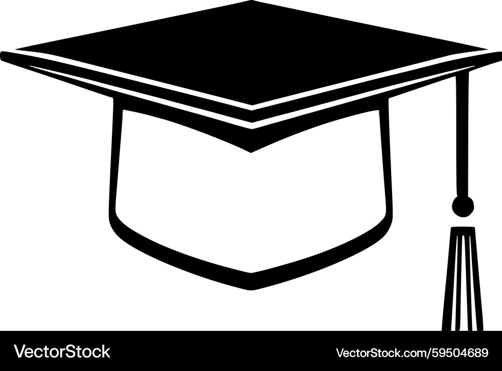 Graduation Cap Icon - Academic Achievement – Royalty-Free Vector ...
