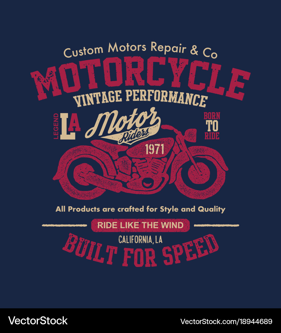 Hand drawn vintage motorcycle Royalty Free Vector Image