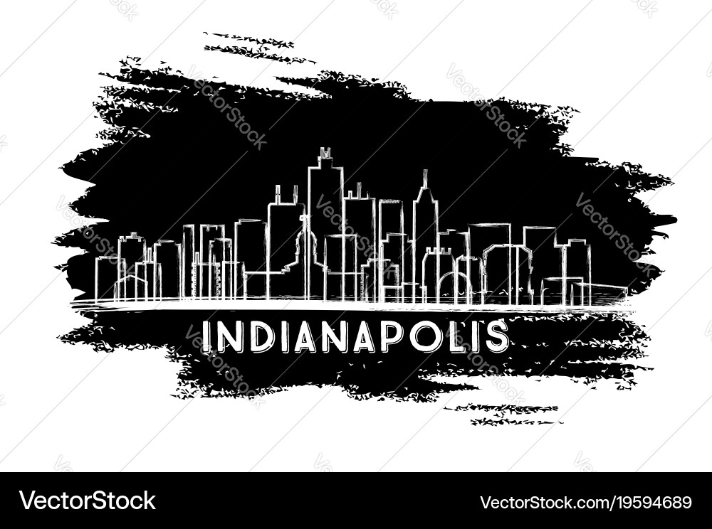 Indianapolis Skyline Silhouette Royalty Free Vector Image