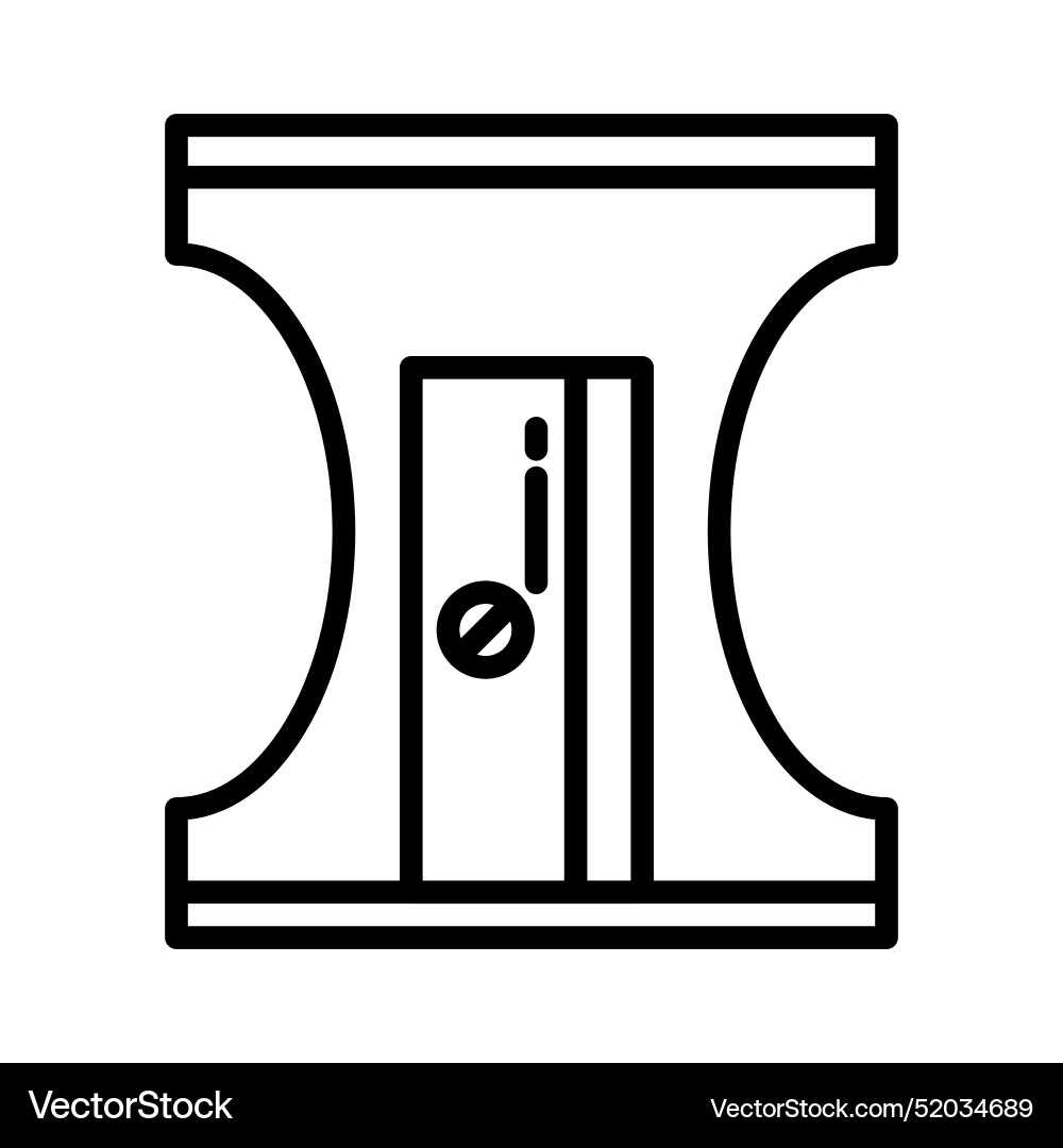 Pencil sharpener linear logo mark in black Vector Image