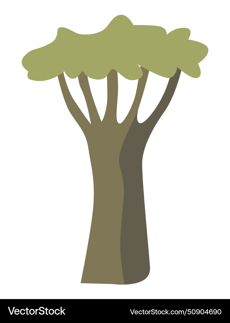 African baobab tree icon color emblem isolated Vector Image