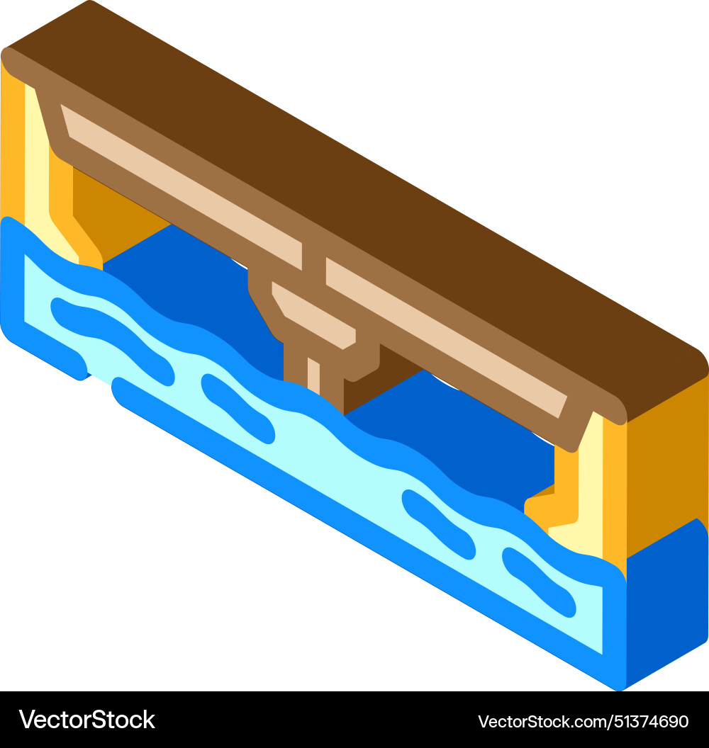 Beam bridge isometric icon Royalty Free Vector Image