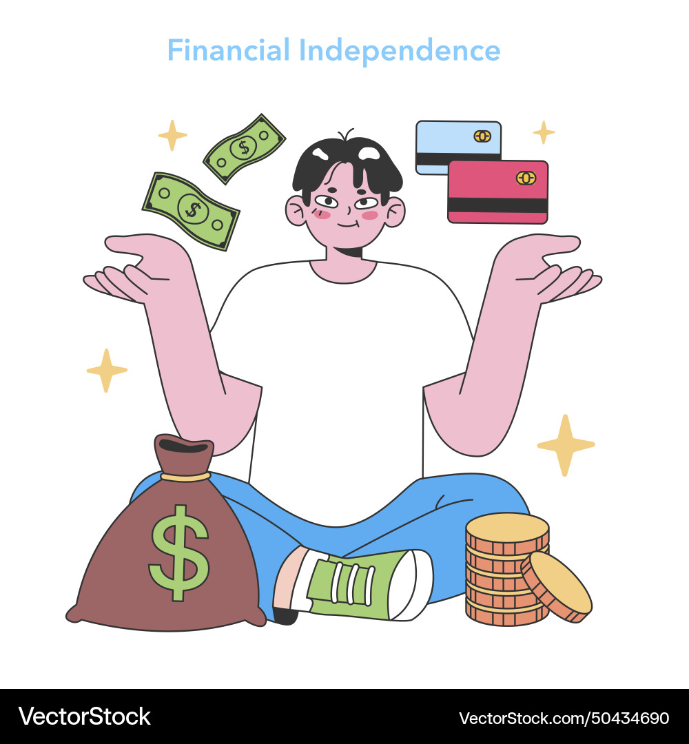 Financial freedom content individual balances Vector Image