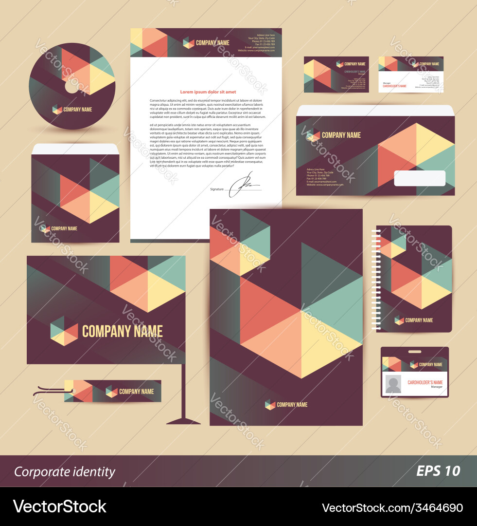 Geometric Corporate Templates Royalty Free Vector Image
