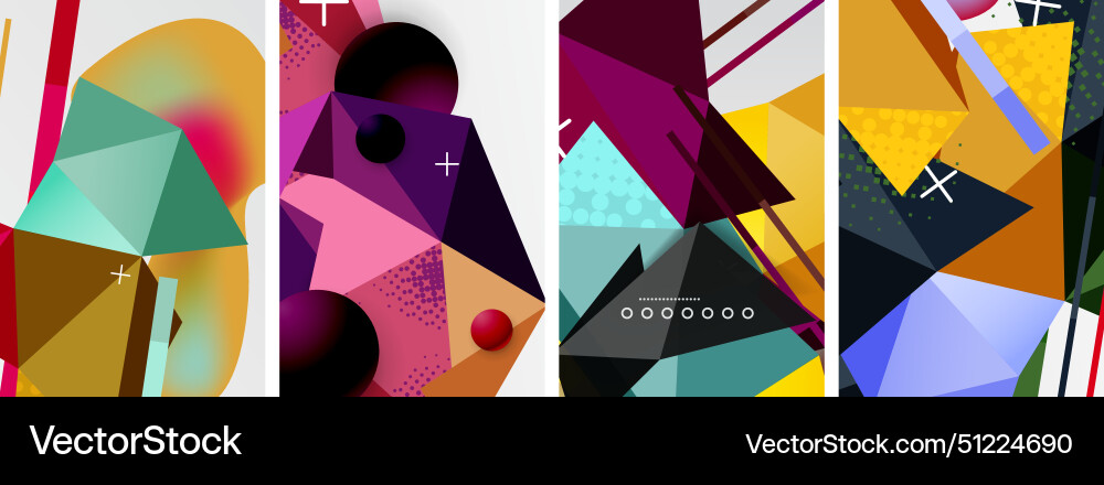 Geometric elements in abstract poster composition Vector Image