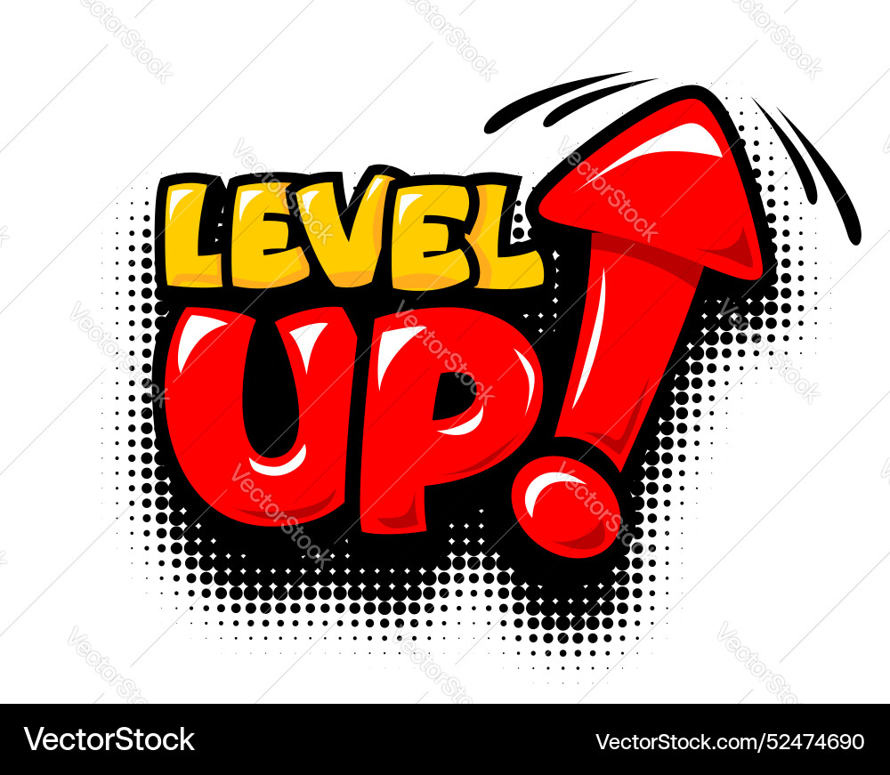 Level up cartoon arrow Royalty Free Vector Image