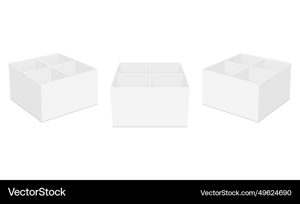 No-lid cardboard box mockup for bottles Royalty Free Vector