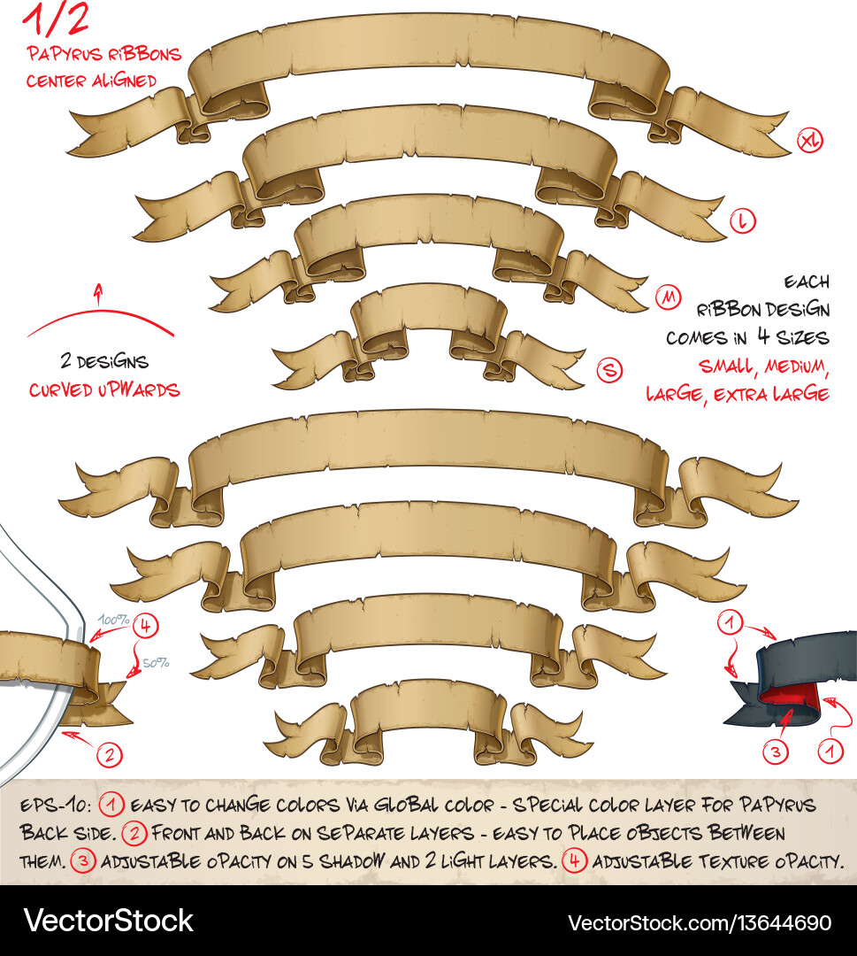 Papyrus Ribbon Vector Images (over 2,200)