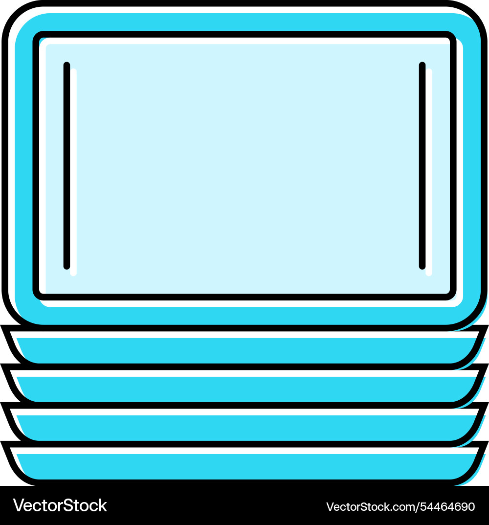 Serving trays restaurant equipment color icon Vector Image