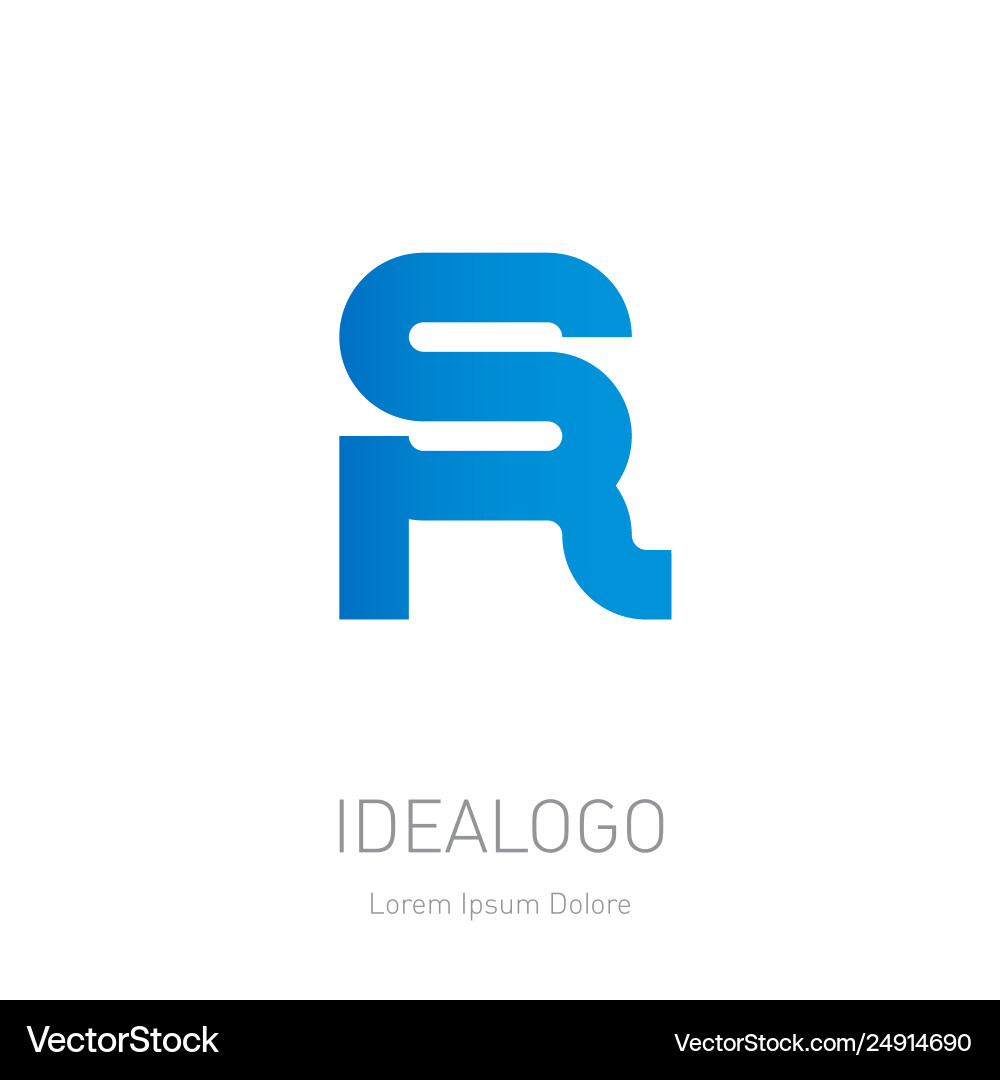 SR Monogram Logo - Initial Letter Combination Vector Image
