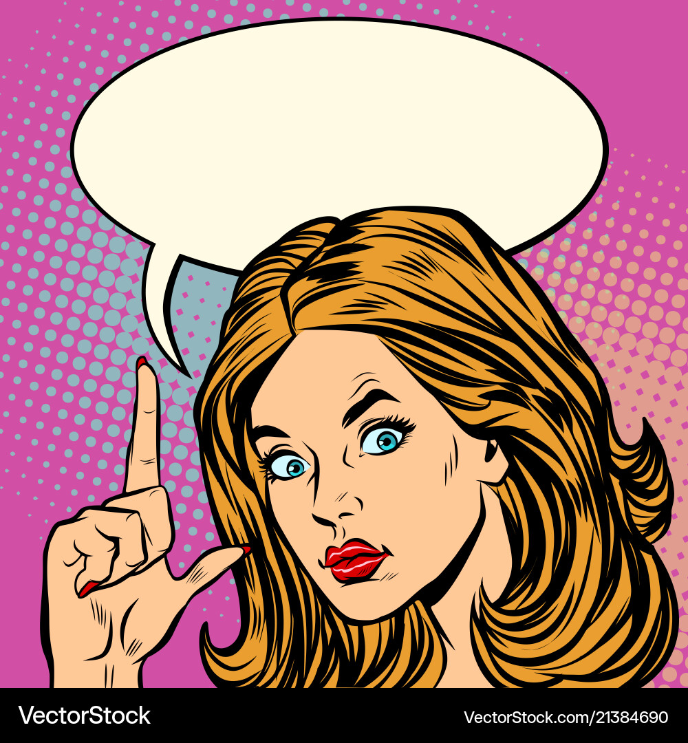 Woman Pointing Finger - Attention Gesture Vector Image