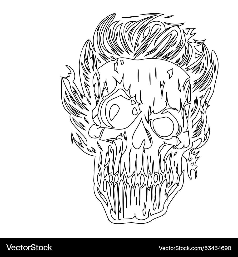 Zombie outline sketch Royalty Free Vector Image