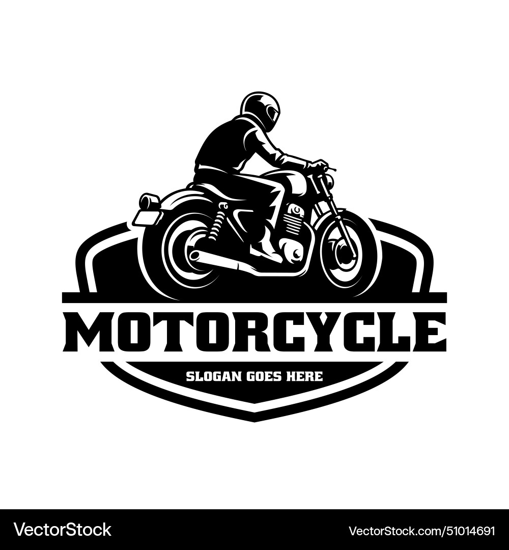 A biker riding motorcycle logo Royalty Free Vector Image