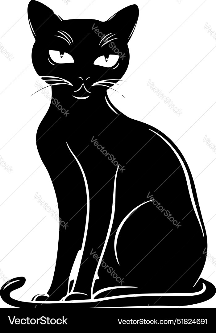 Black cat Royalty Free Vector Image - VectorStock
