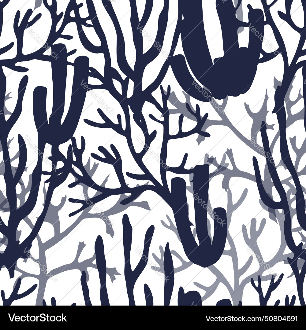 Coral reefs seamless pattern background Royalty Free Vector