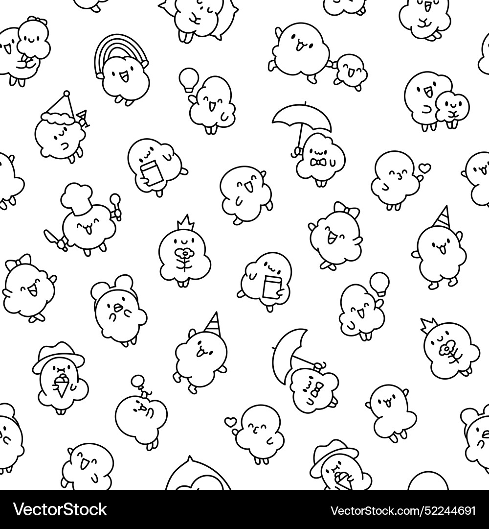 Cute popcorn character coloring page Royalty Free Vector