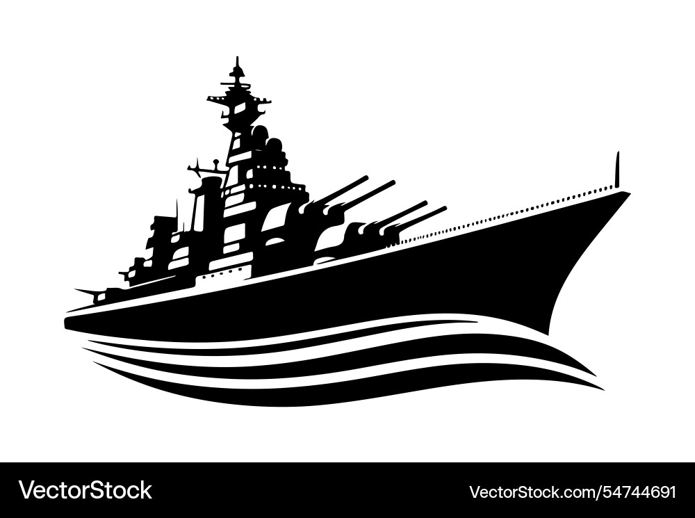 High-resolution destroyer silhouette for graphic Vector Image