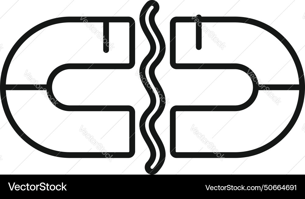 Research lab magnets icon outline study Royalty Free Vector