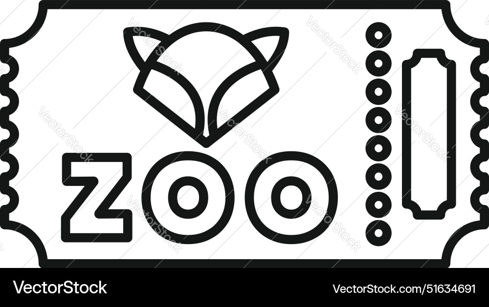 Zoo ticket featuring a fox head logo for wildlife Vector Image