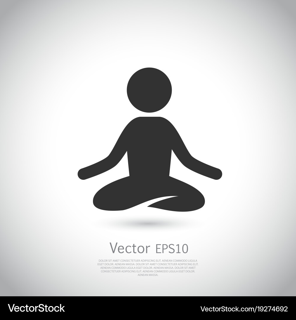 Black and white yoga icon Royalty Free Vector Image