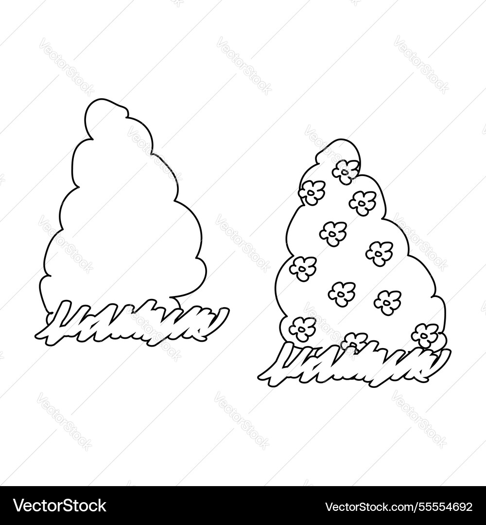 Bushes with flowers coloring page Royalty Free Vector Image