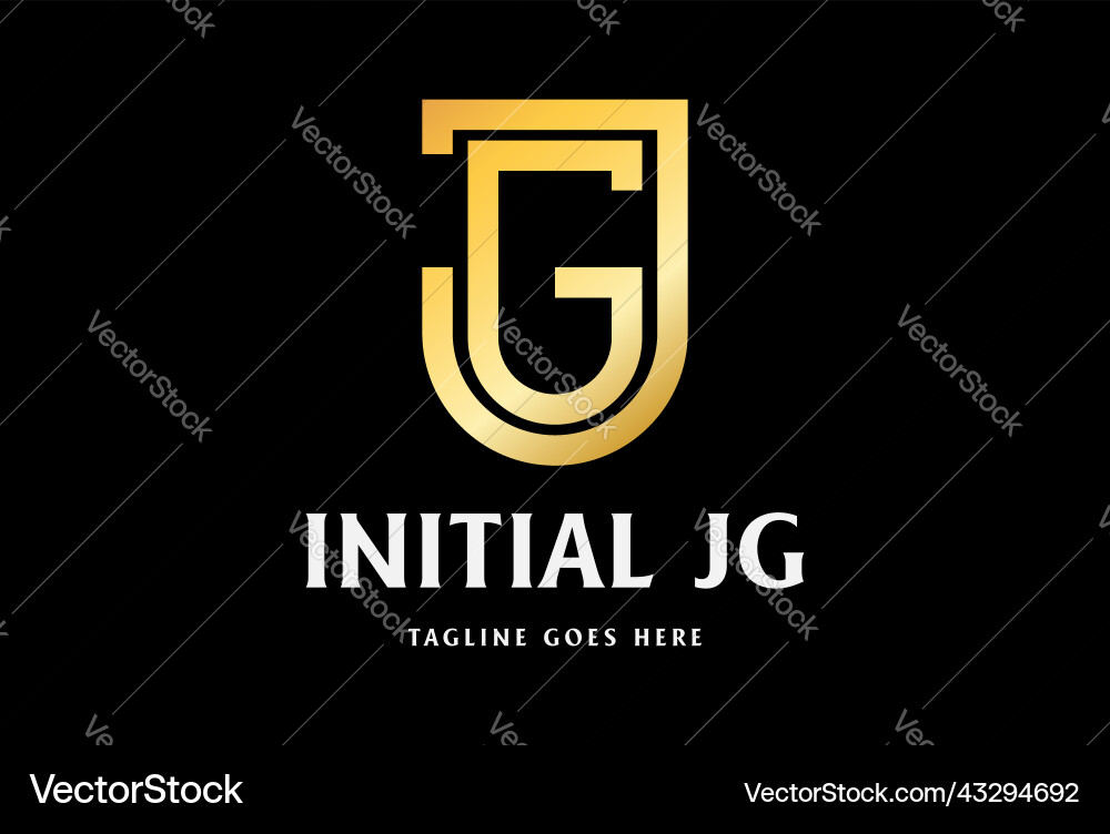Elegant luxury initial letter jg gj logo design Vector Image