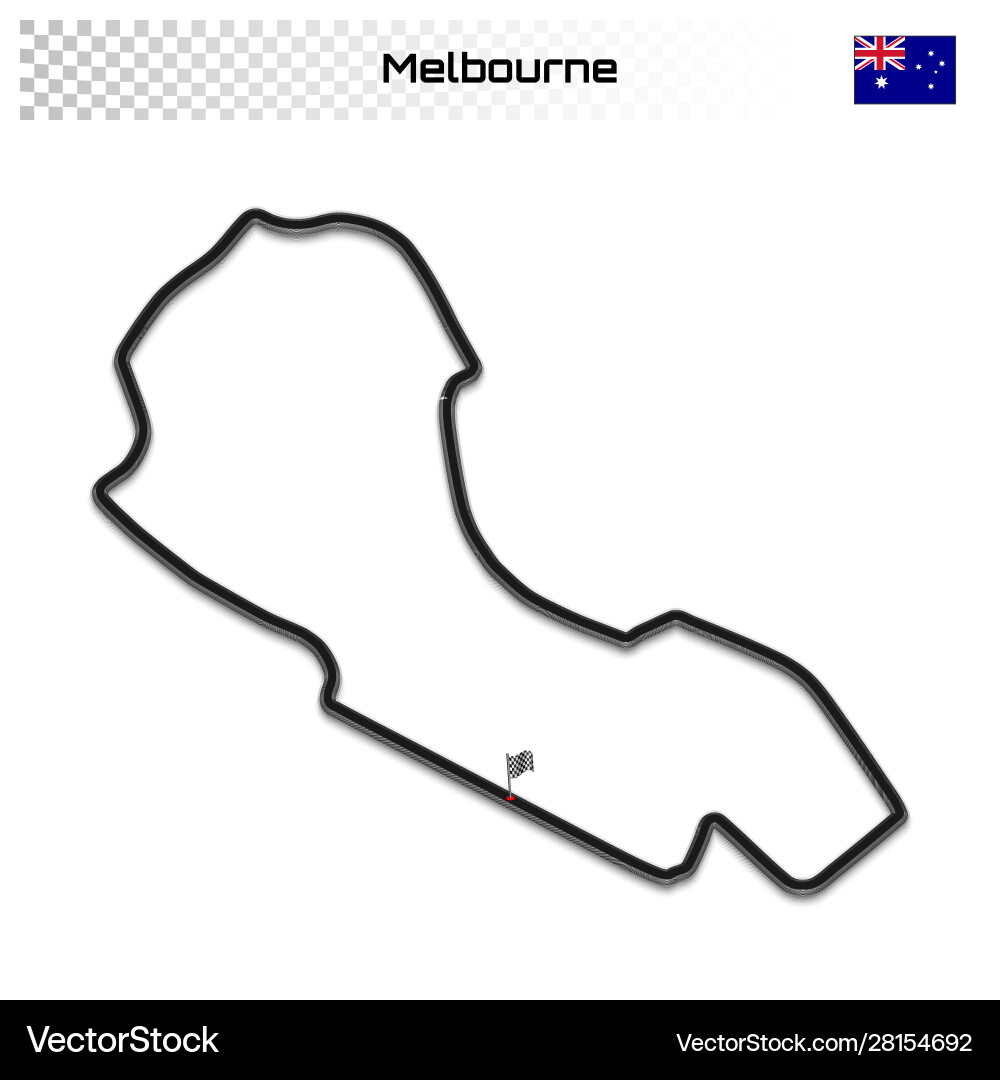 Formula 1 Melbourne Grand Prix Track Royalty Free Vector