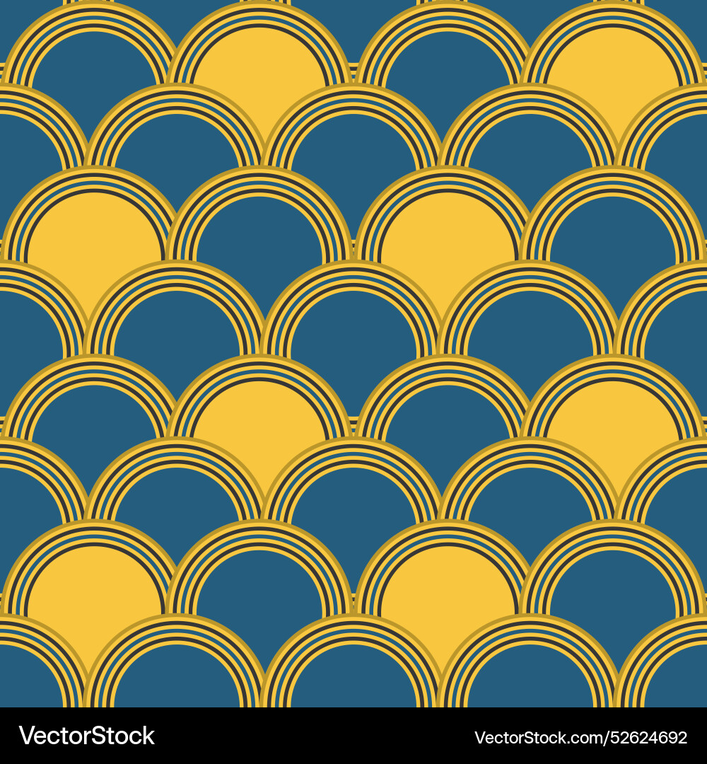 Golden and navy-blue circles pattern Royalty Free Vector