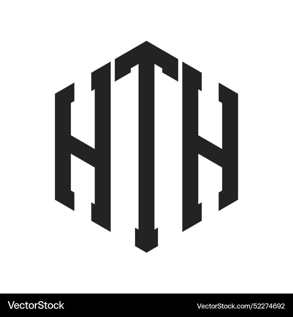 Hth logo design initial letter monogram Royalty Free Vector