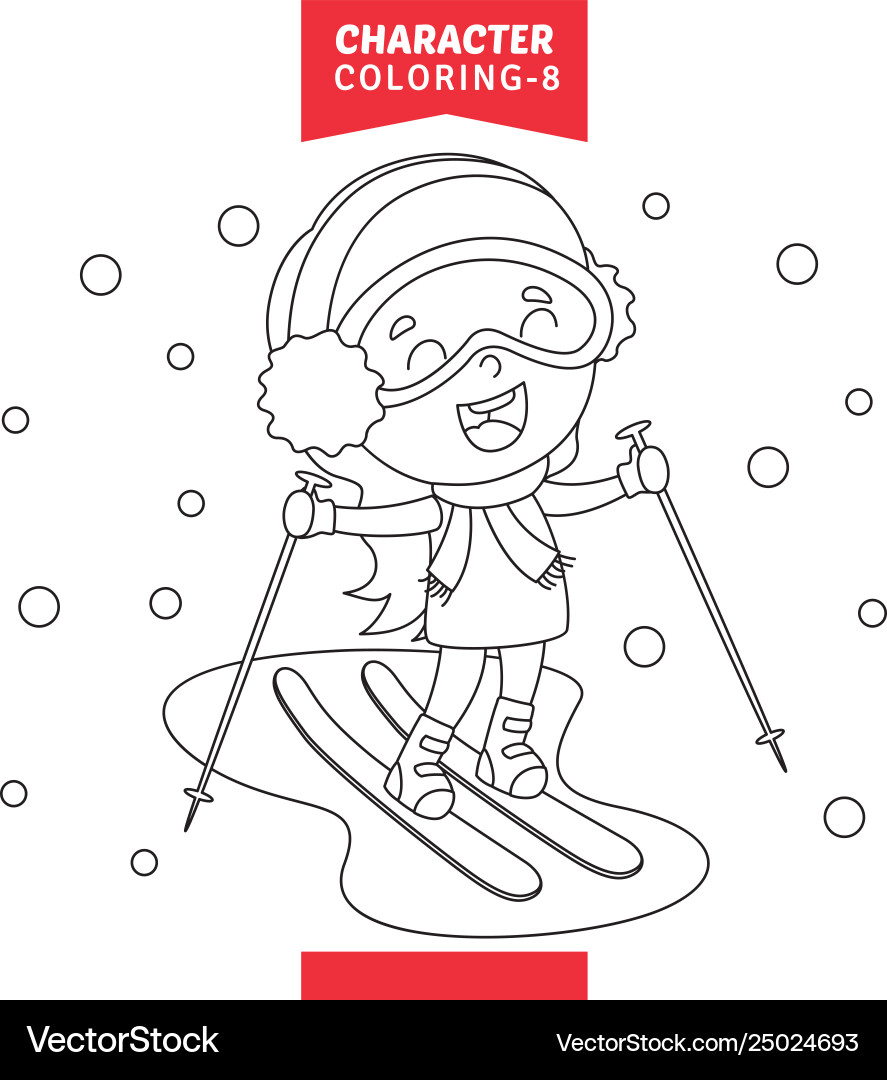 Character coloring page Royalty Free Vector Image