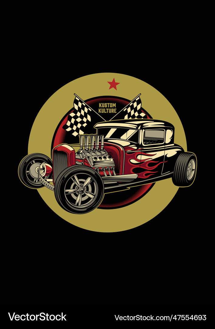 Classic Hot Rod Art Royalty Free Vector Image - VectorStock