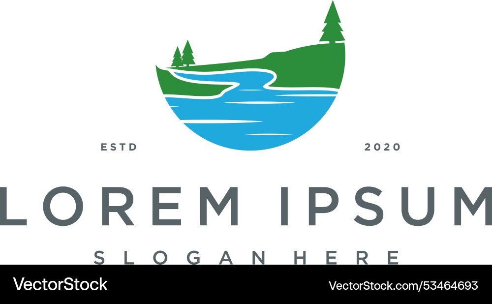 Creative river logo design concept Royalty Free Vector Image