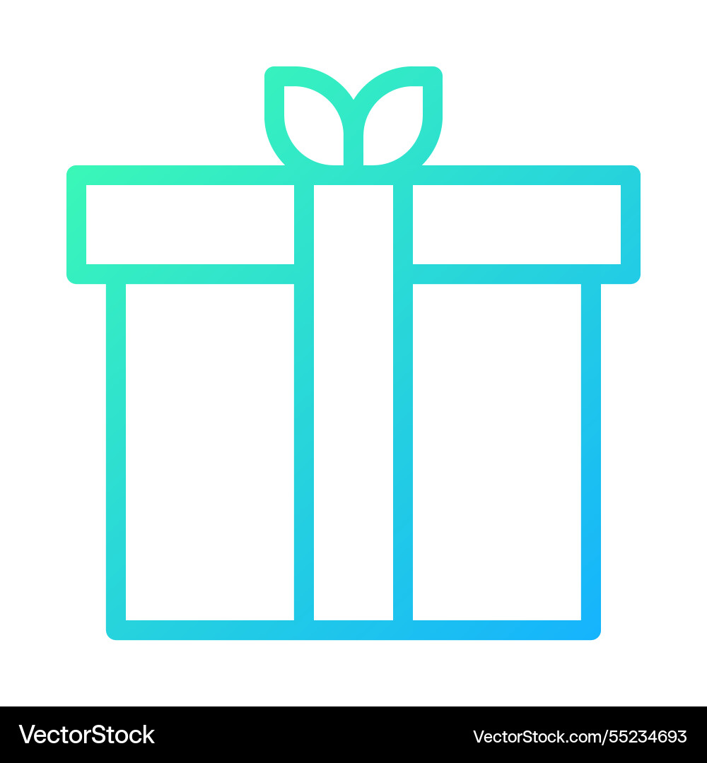 Gradient gift box icon graphic image Royalty Free Vector