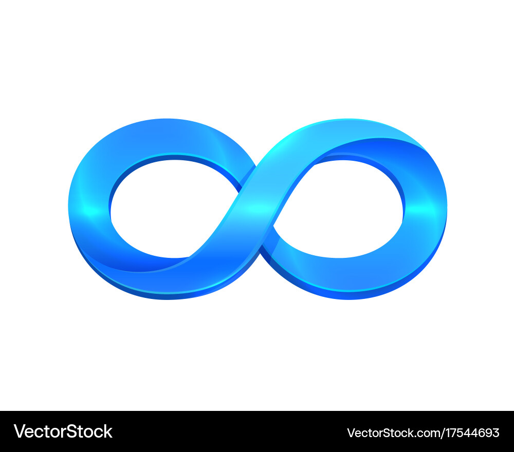 Infinity Symbol White Blue