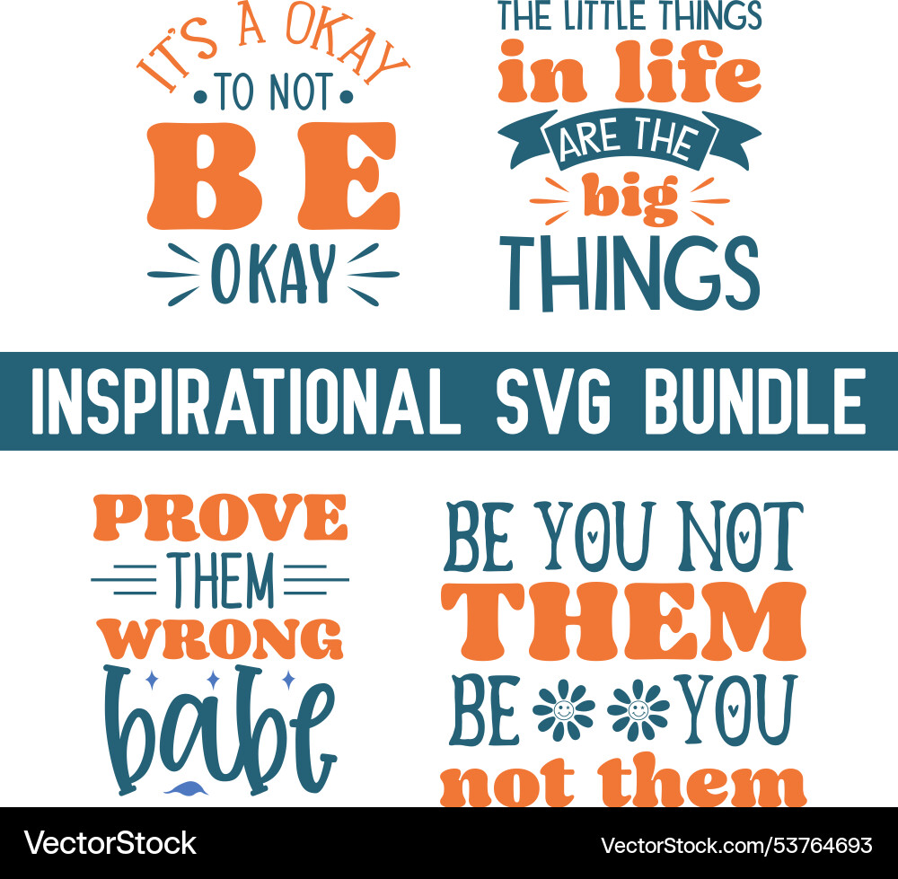 Inspirational svg bundle 5 Royalty Free Vector Image