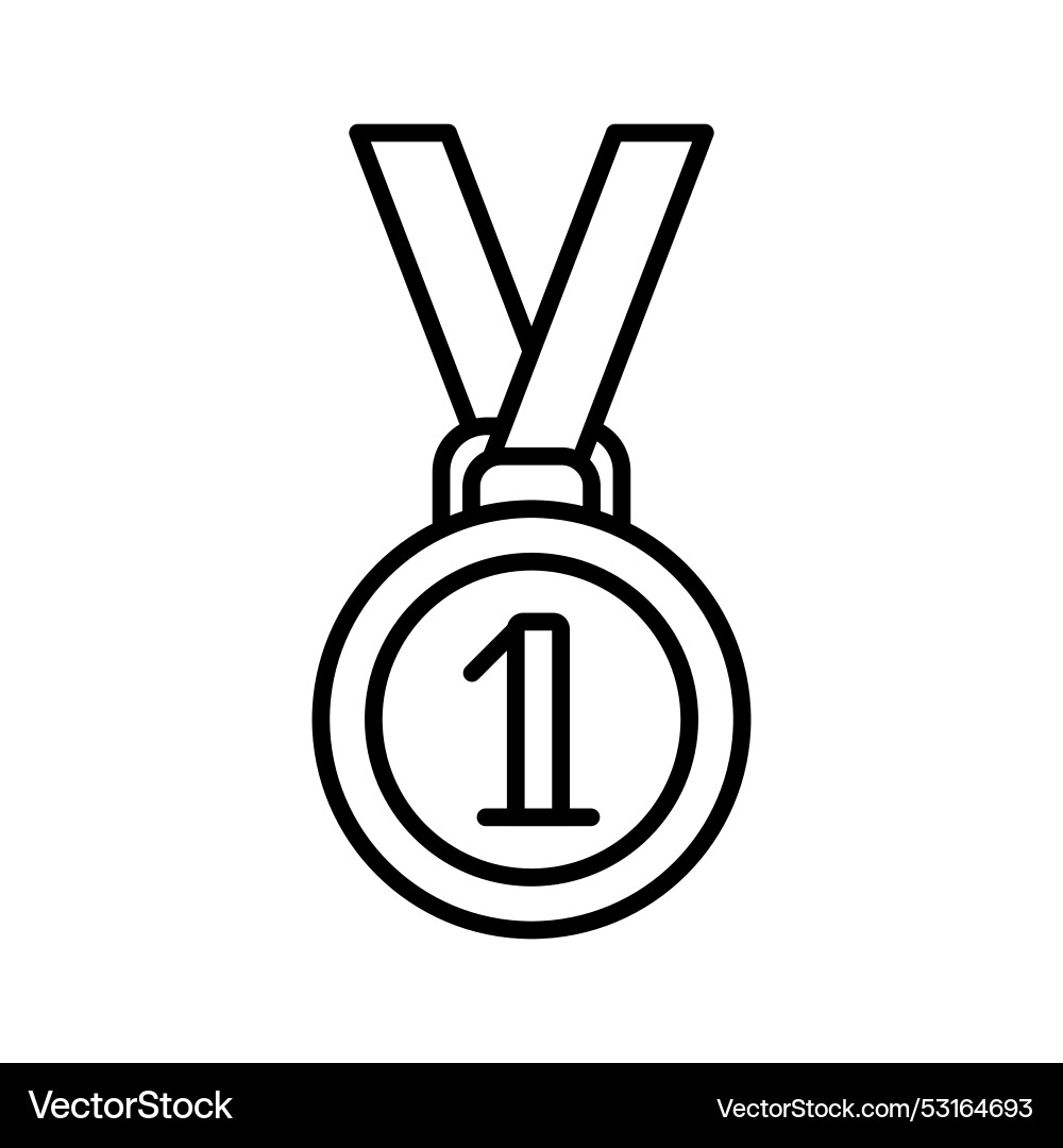 Medal line icon editable stroke isolated Vector Image