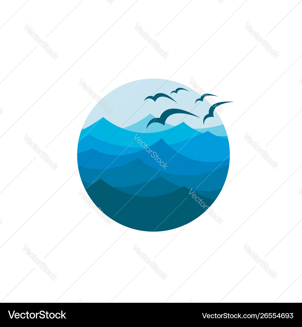 Ocean waves icon Royalty Free Vector Image - VectorStock