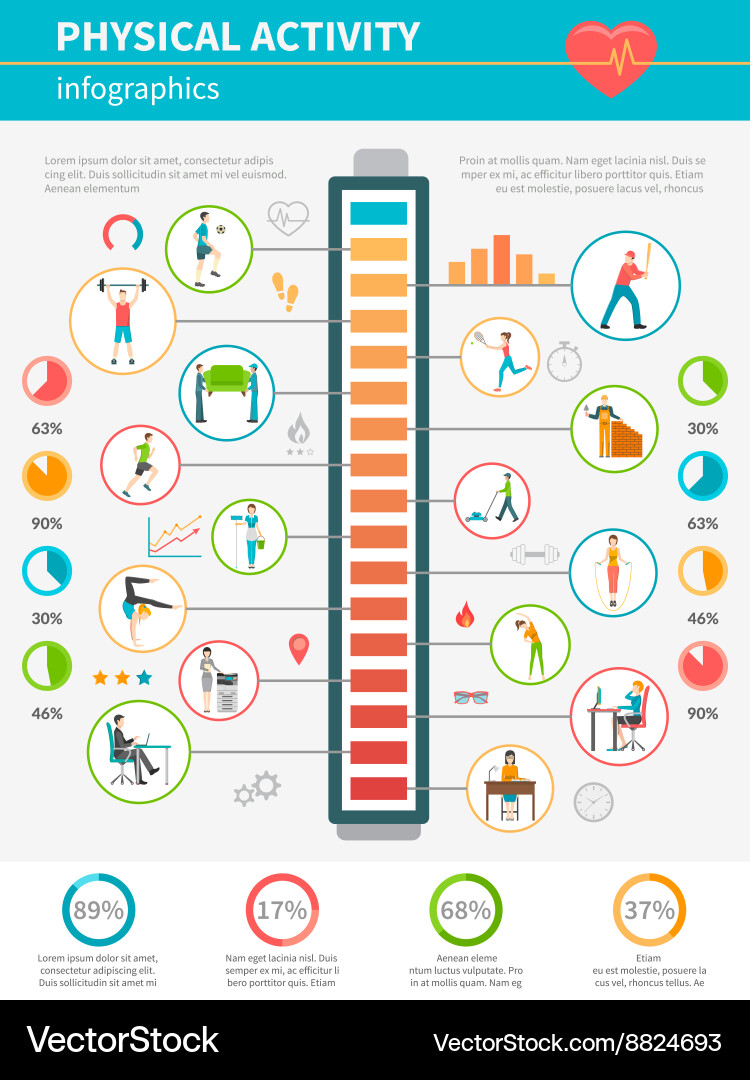 Physical activity infographic Royalty Free Vector Image