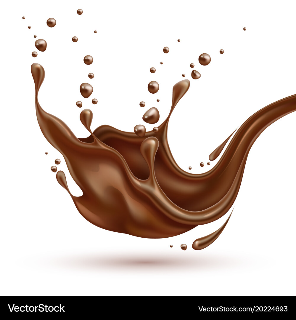 Realistic chocolate splash liquid whirl Royalty Free Vector