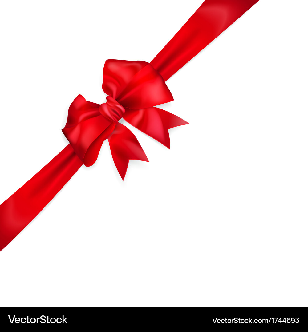 Red bow Royalty Free Vector Image - VectorStock