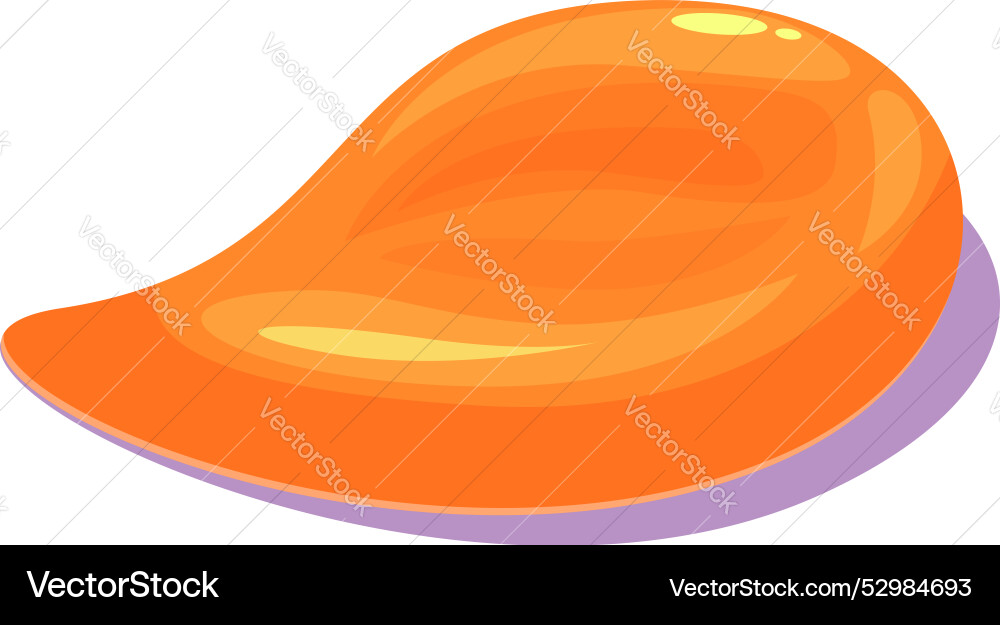 Ripe mango pulp lying on surface with shadow Vector Image