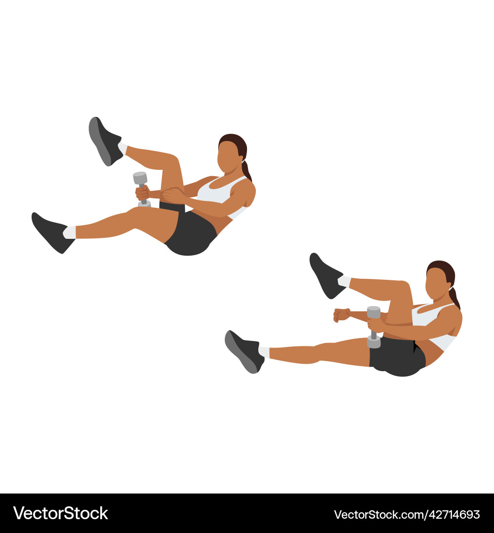 Woman doing leg loop exercise flat Royalty Free Vector Image