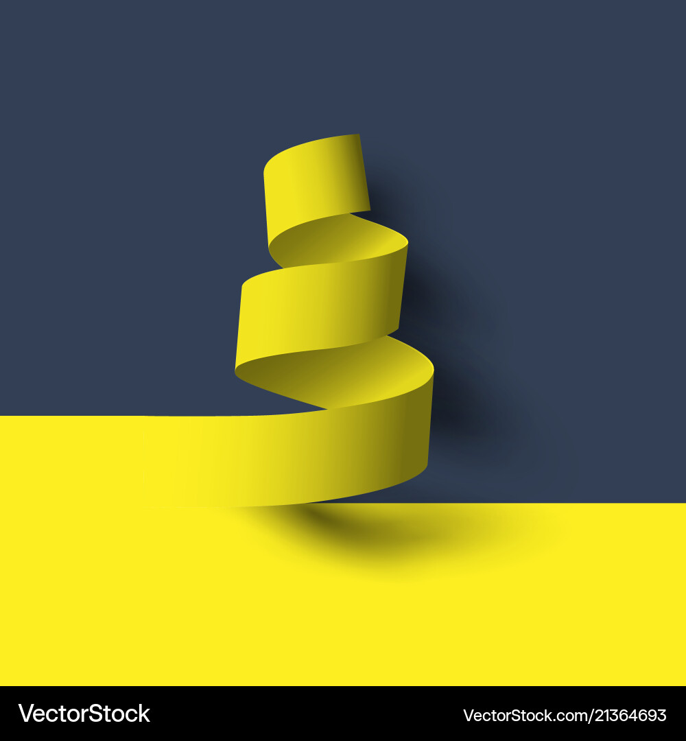 Yellow Spiral Paper Roll with Shadows Royalty Free Vector