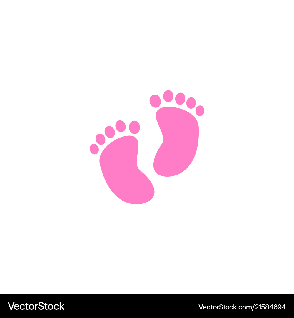 Baby Feet Icon - Flat Style Royalty Free Vector Image