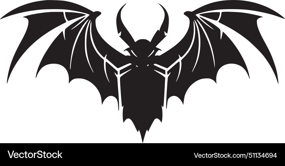 Bat - minimalist and flat logo Royalty Free Vector Image