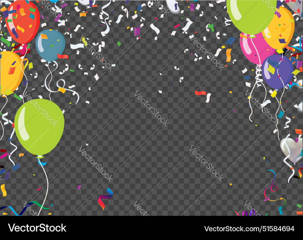 Birthday party background frame balloons happy Vector Image