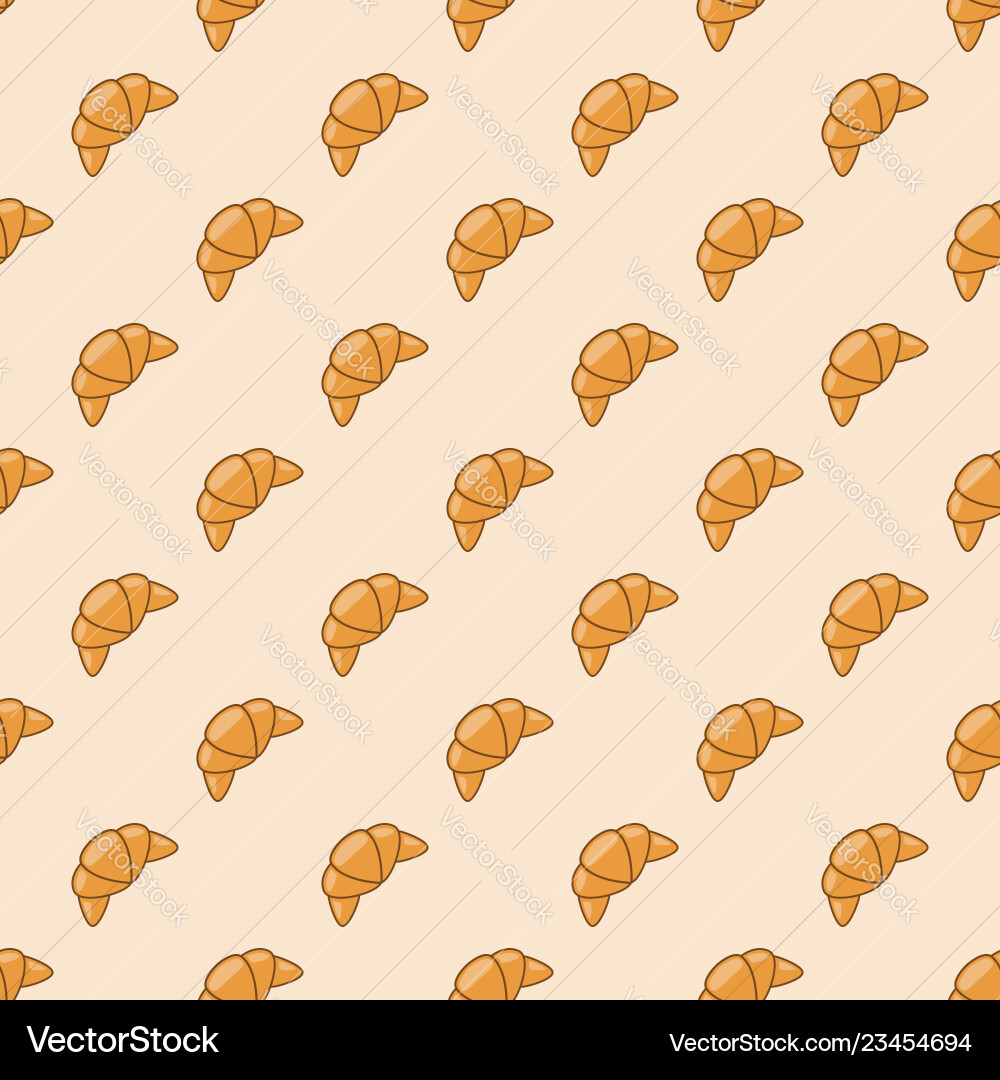 Croissant Seamless Pattern - Breakfast Royalty Free Vector