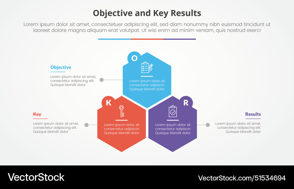 Okr objectives and key results framework Vector Image